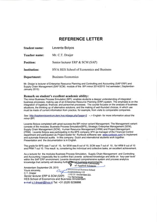 HvA Letter of Rec | PDF