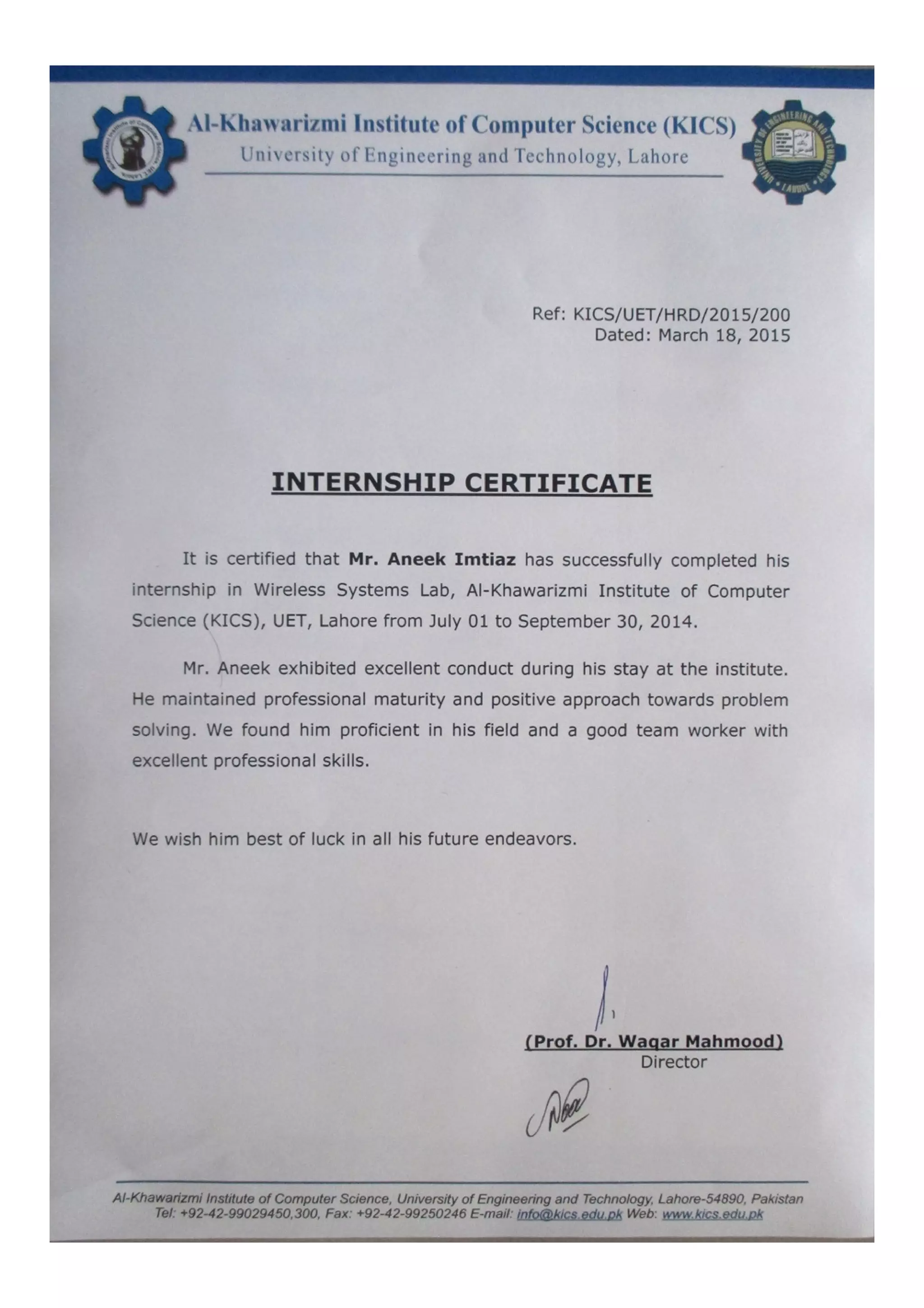internship_certificate | PDF
