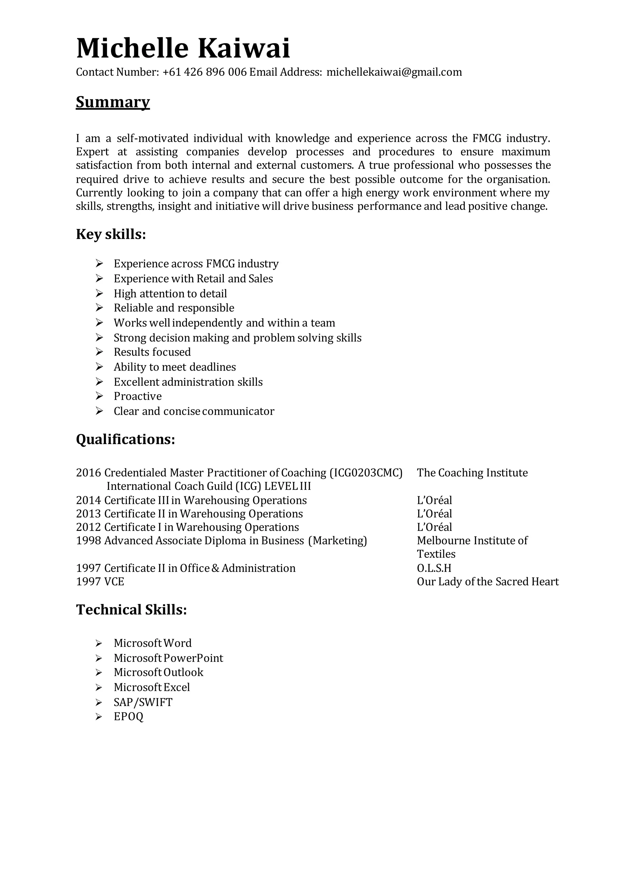 Michelle Kaiwai- Resume 1.1 (1) (1) (1) (1) | DOCX