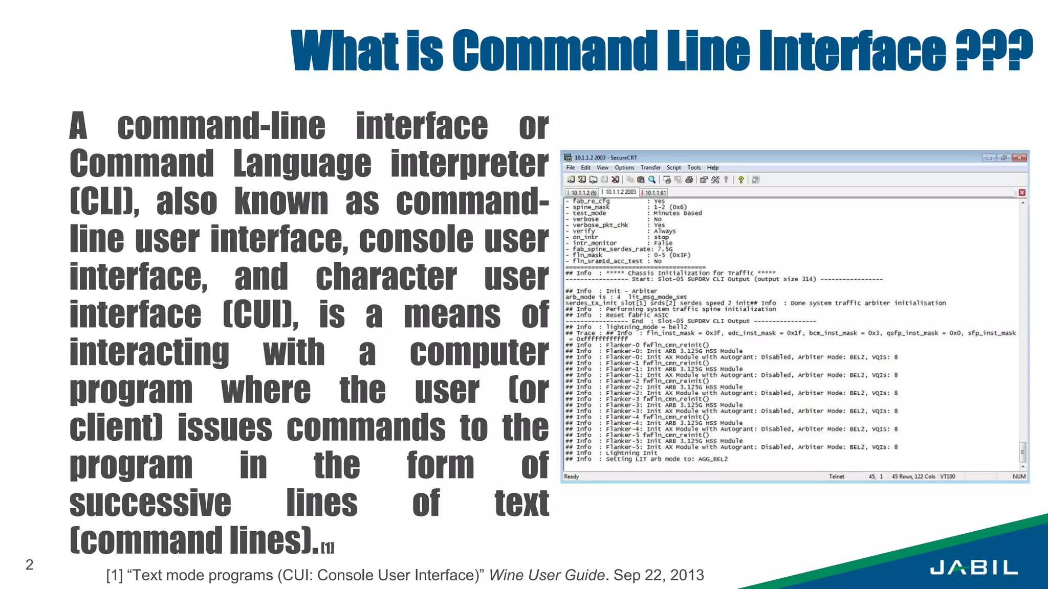 Command Line Interface - Control Chamber | PPT