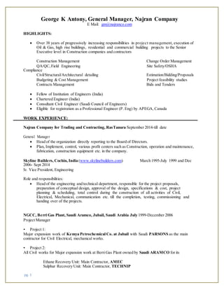 Resume_George K Antony, GM | PDF