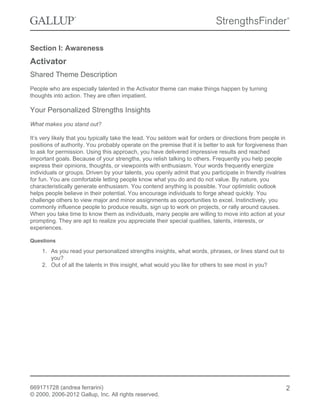 gallupstrengthsfinder | PDF
