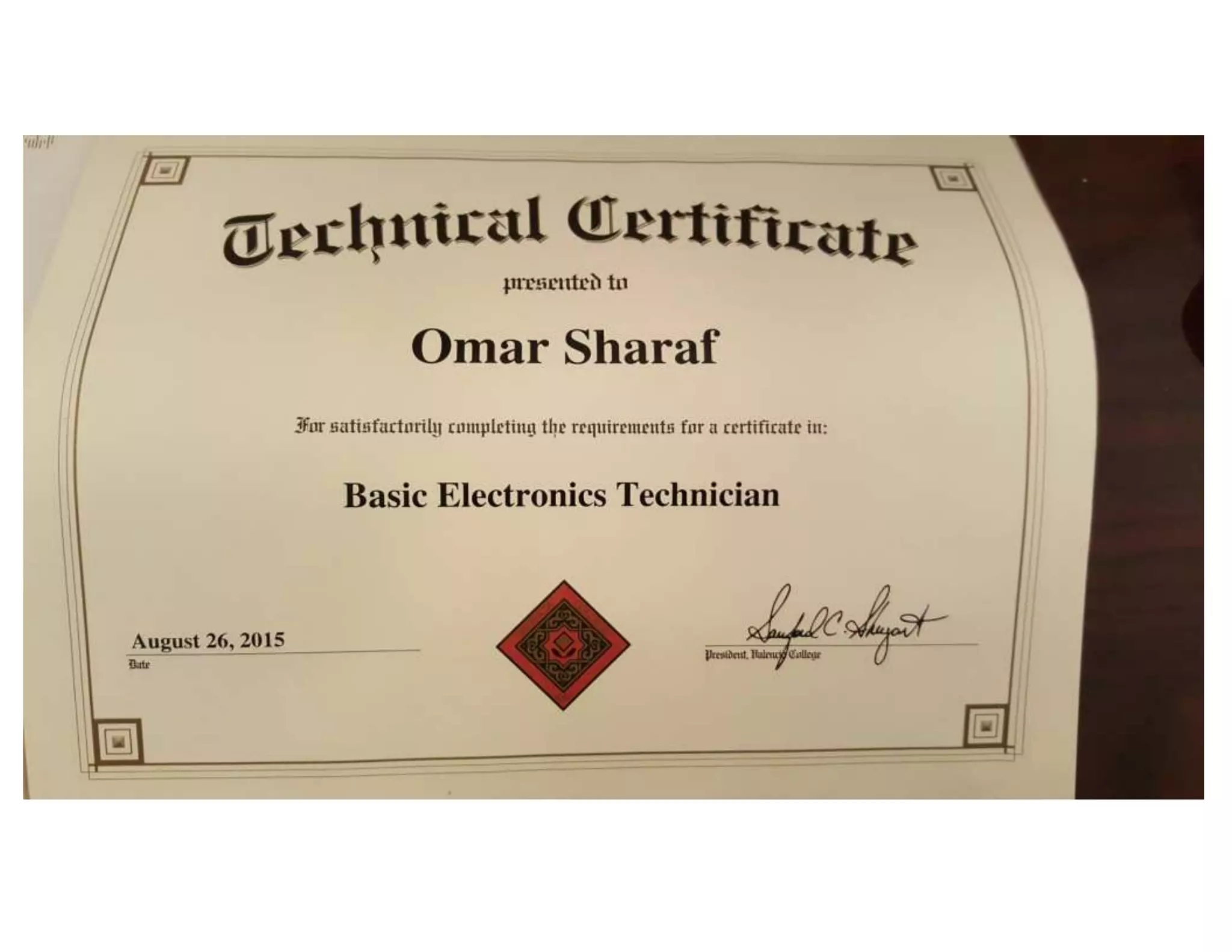 Basic Electronics Technician Certificate | DOCX