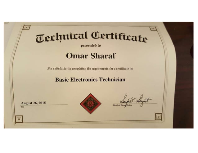 Basic Electronics Technician Certificate | DOCX