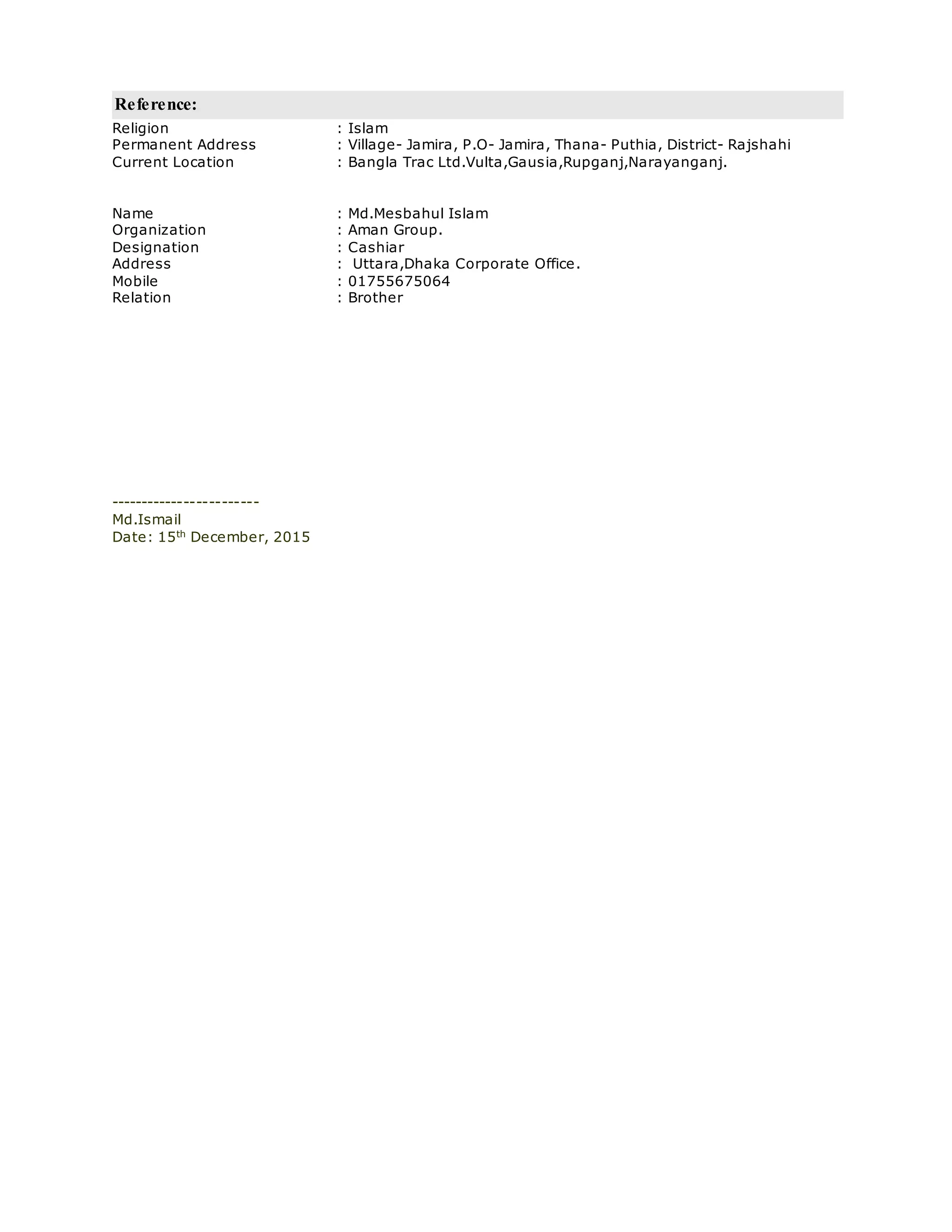 Md.Ismail (CV) | DOCX