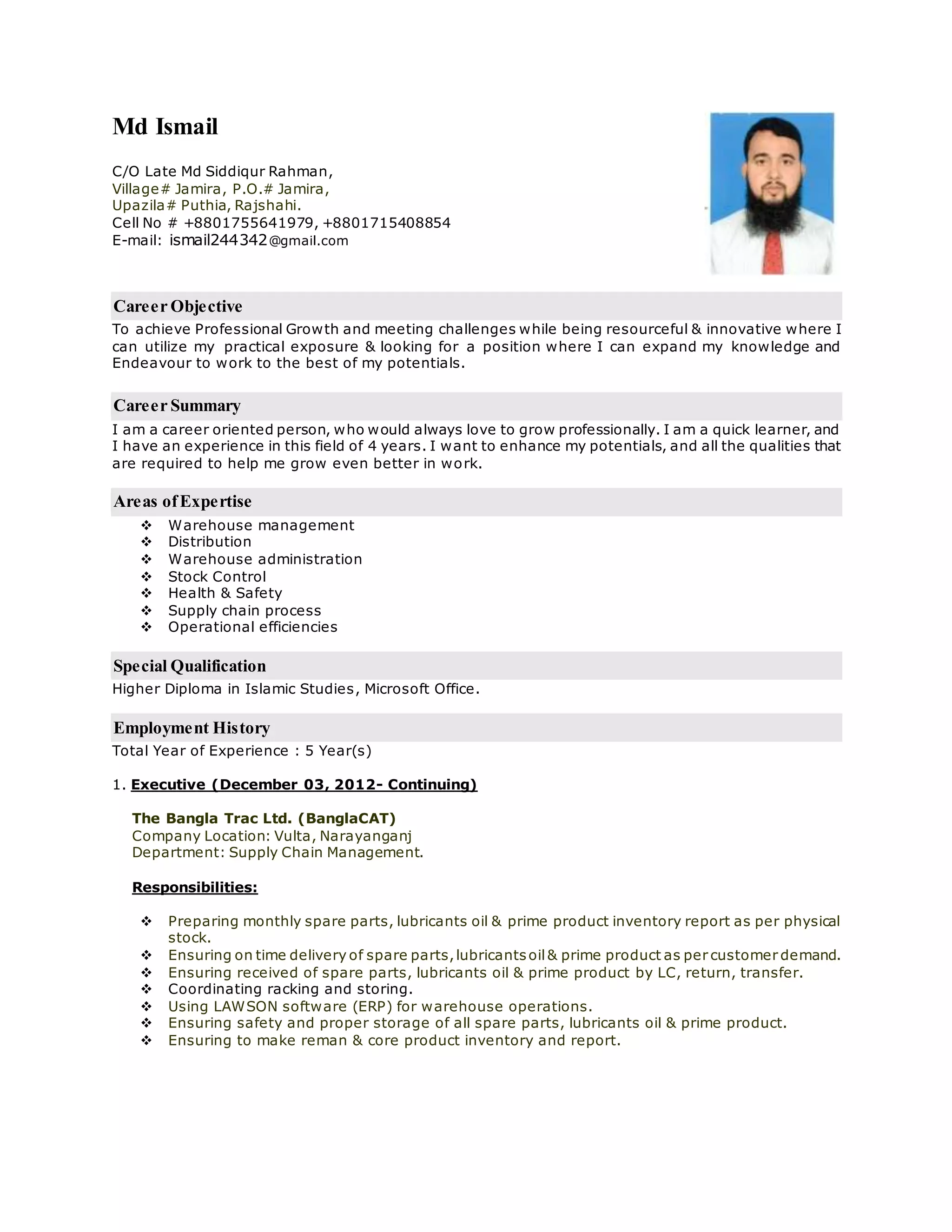Md.Ismail (CV) | PDF