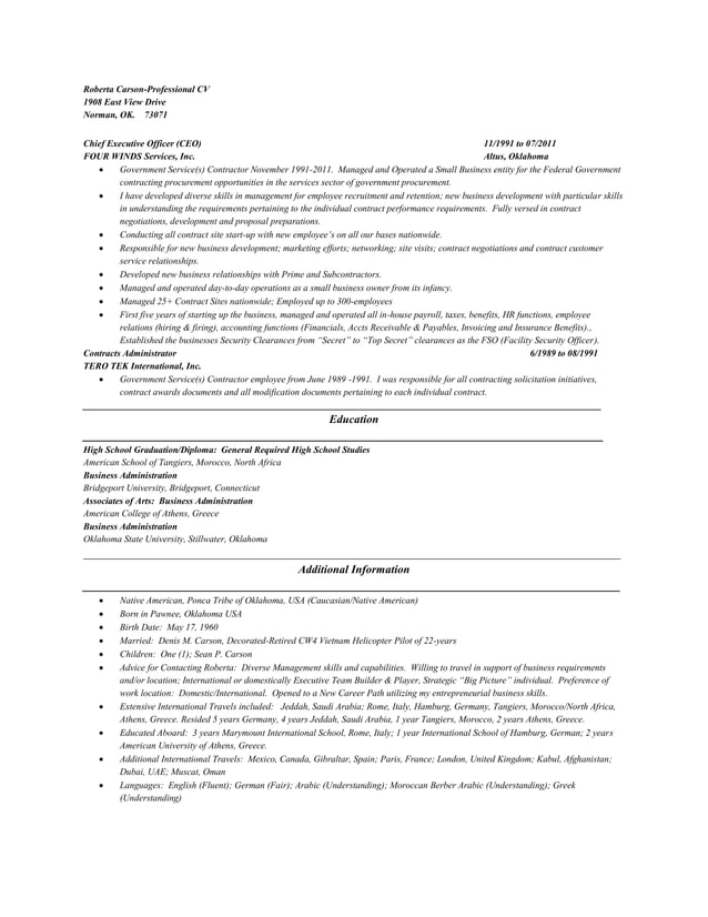 ROBERTA CARSON, PROFESSIONAL CV (revised 12.31.15) | PDF