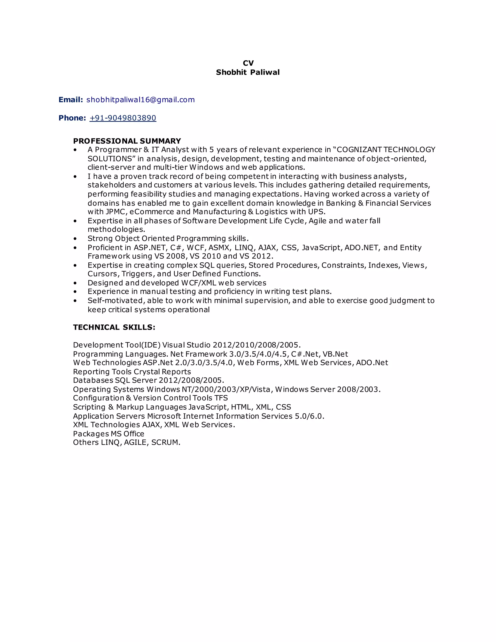 CV_ShobhitPaliwal | PDF