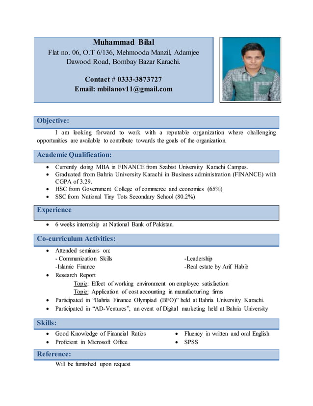 M.Bilal CV | DOCX