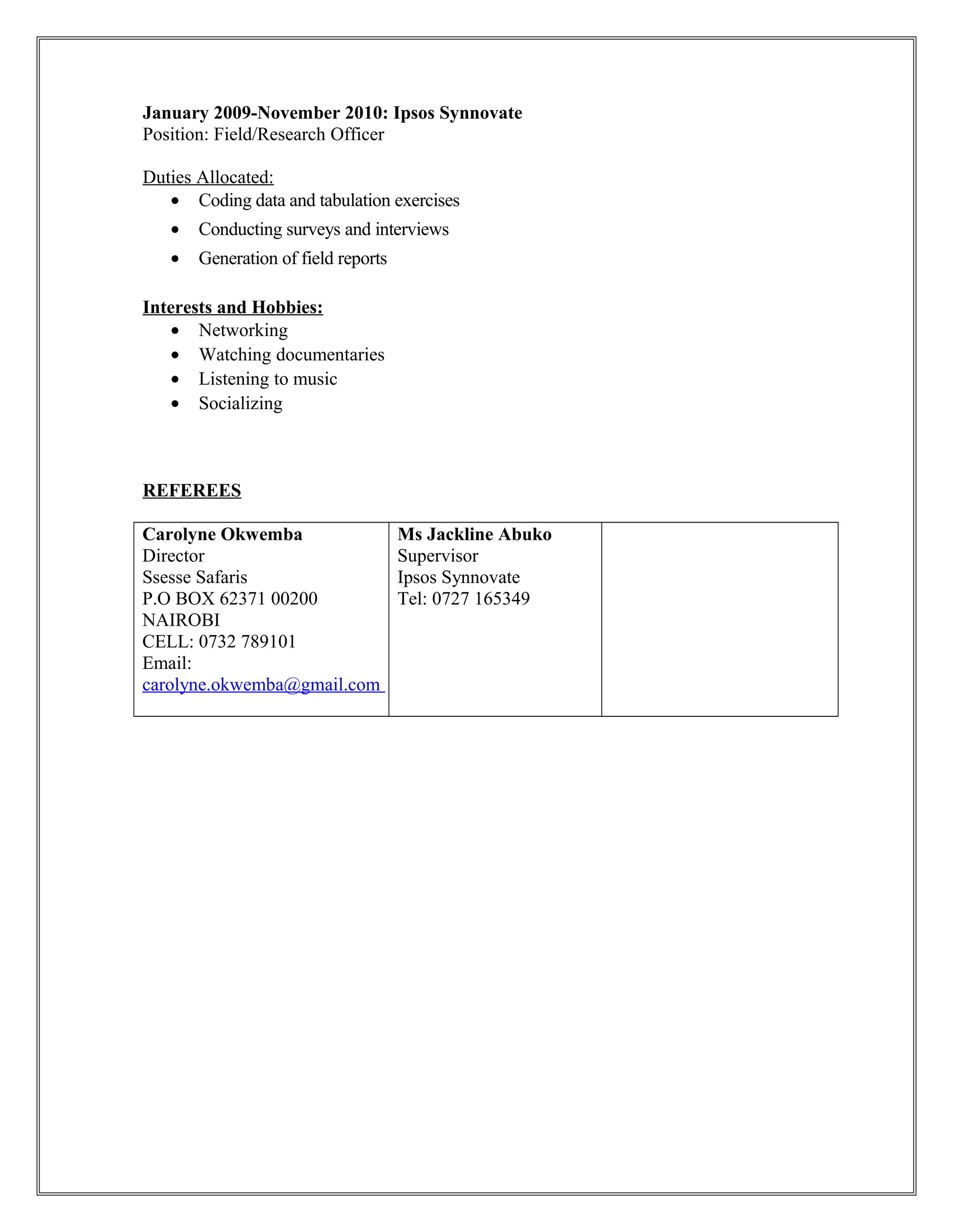 Allan Curriculum vitae | DOC