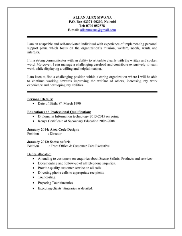 Allan Curriculum vitae | DOC