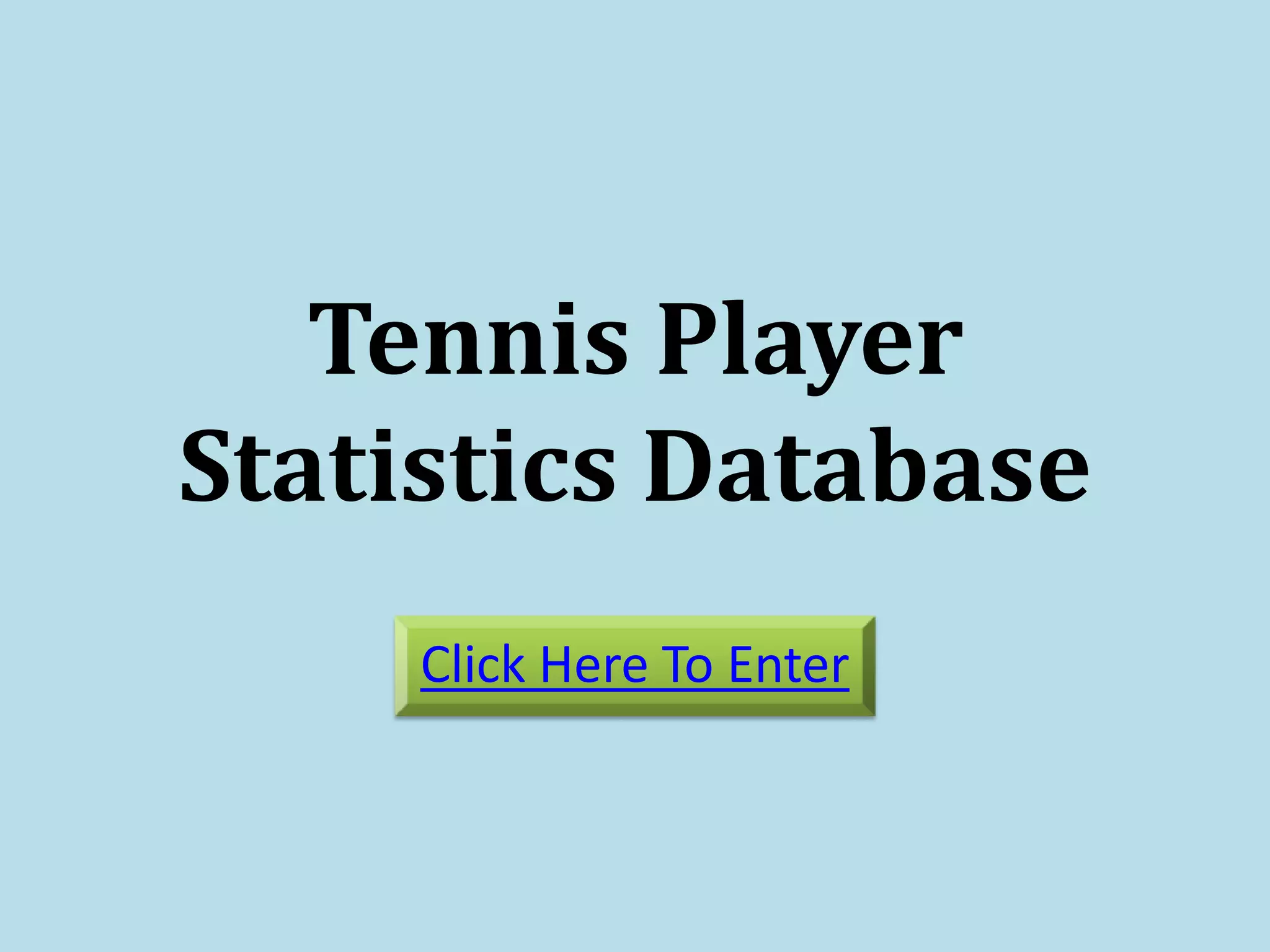 Tennis Player Analysis Scouting Database | PPT