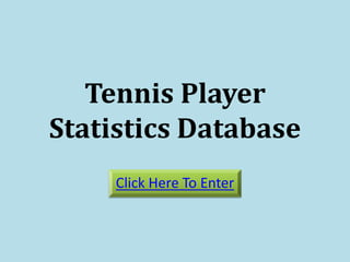 Tennis Player Analysis Scouting Database | PPT