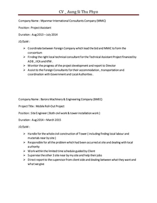 CV_Aung Si Thu Phyo_JH | DOCX