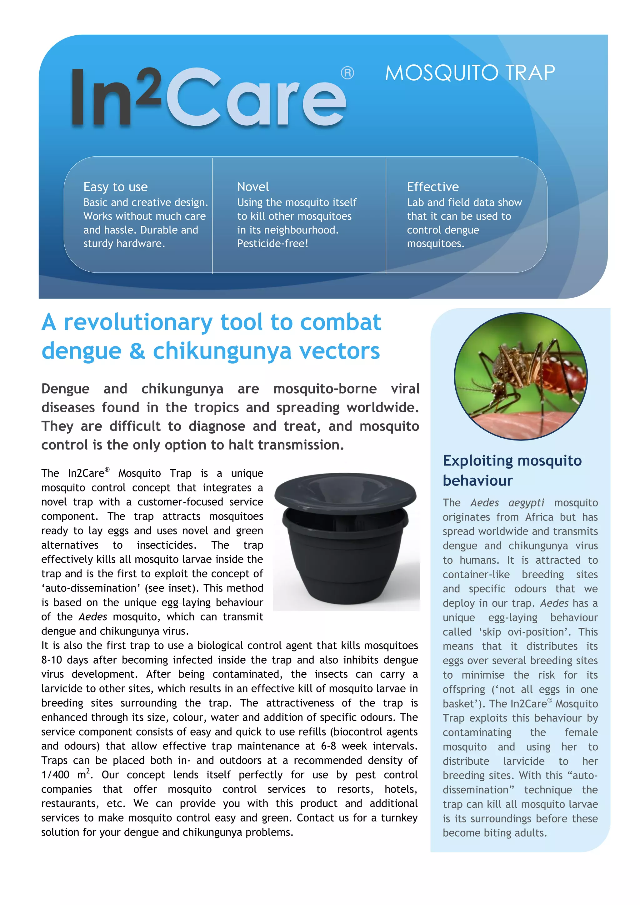 In2Care Mosquito Trap factsheet with A1 | PDF