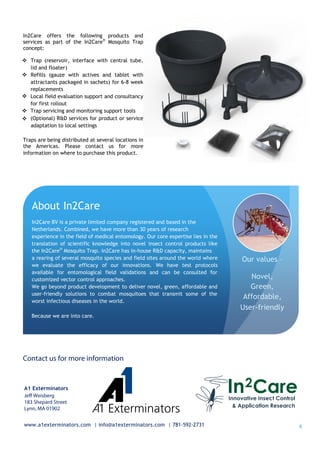 In2Care Mosquito Trap factsheet with A1 | PDF