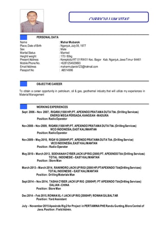 Mahar Mubarok CV | PDF