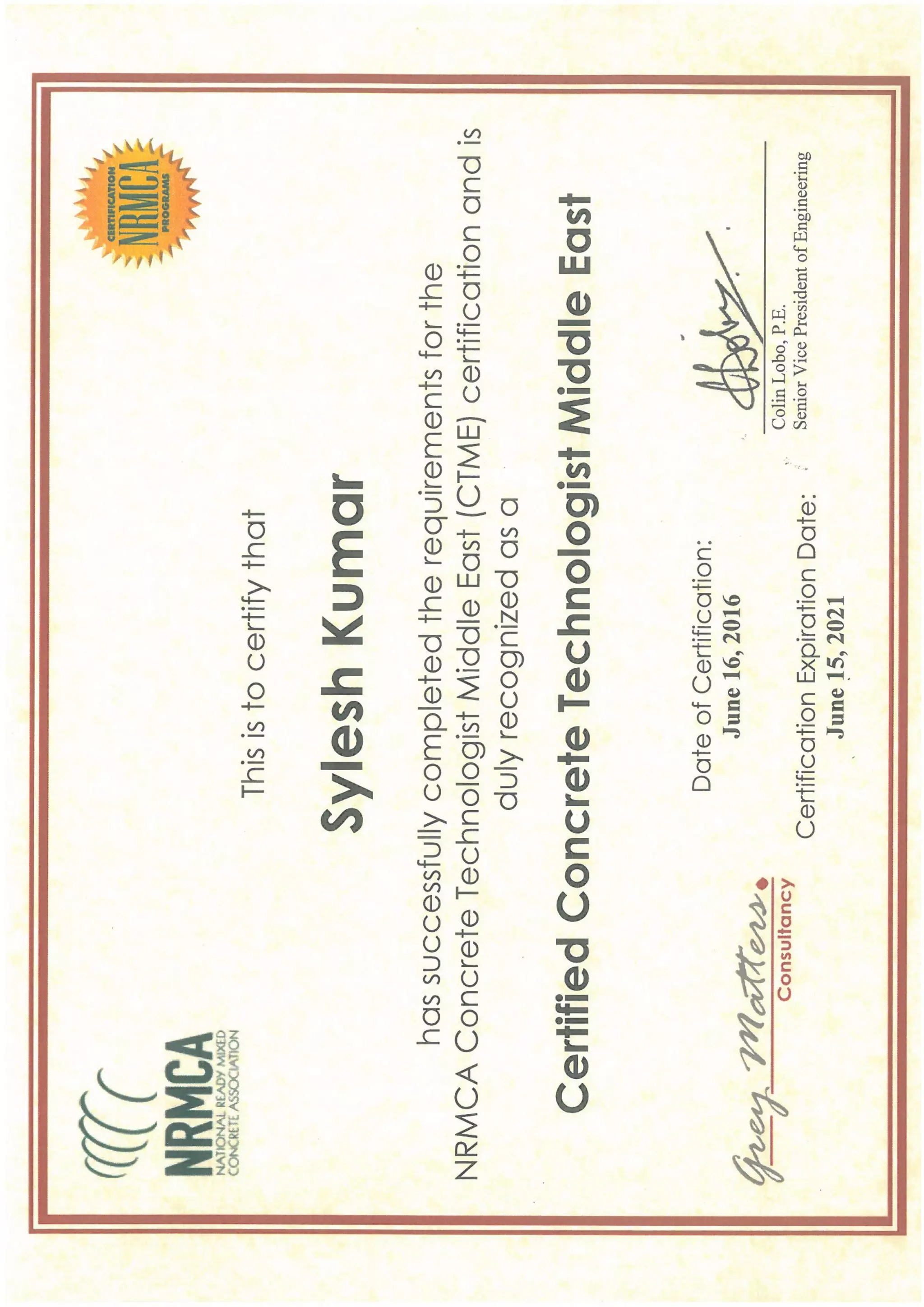 nrmca-certificate | PDF