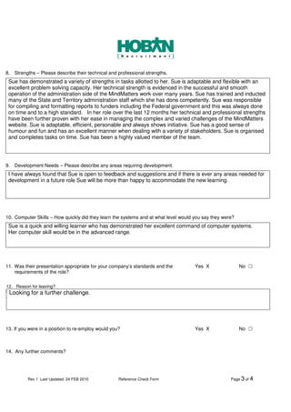 Sue McClounan reference Jill Pearman | PDF