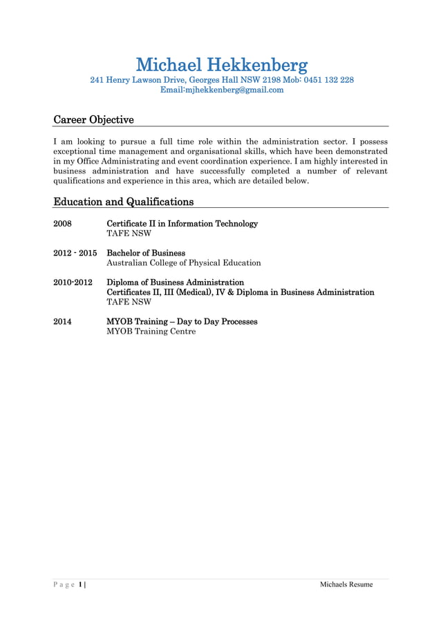 Michaels Resume | PDF | Resume Writing and Advice | Job Search