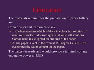 paper battery | PPT