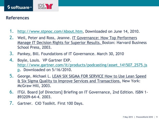 ProcessWorld_2010_WashingtonDC_Governance | PPT