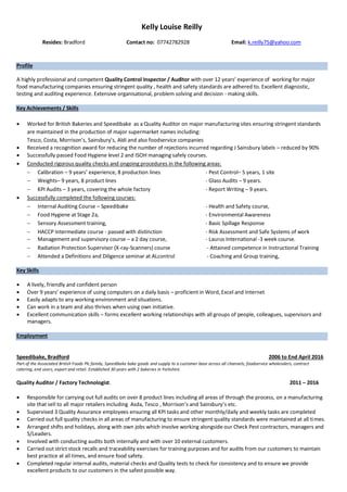 Kelly CV New | PDF