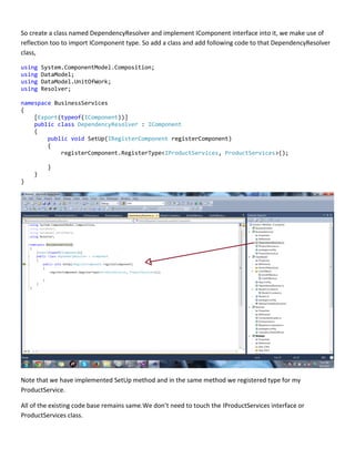 Resolve dependency of dependencies using Inversion of Control and ...