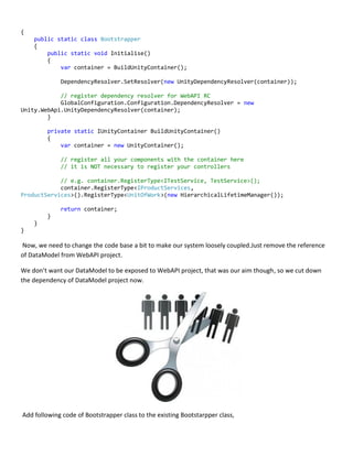 Resolve dependency of dependencies using Inversion of Control and dependency injection in ASP ...
