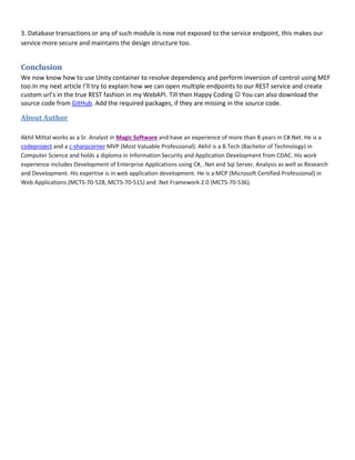 Resolve dependency of dependencies using Inversion of Control and dependency injection in ASP ...