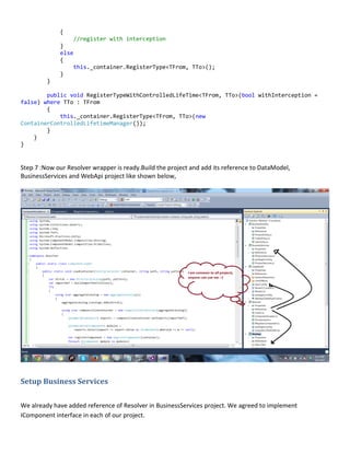 Resolve dependency of dependencies using Inversion of Control and dependency injection in ASP ...