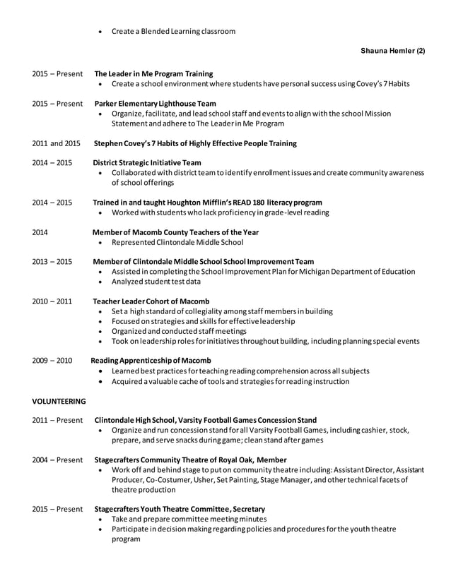 Shauna Hemler Resume | PDF
