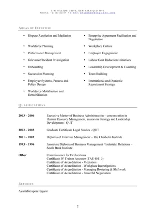 David Dawes Consultant Profile Alkooie Pty Ltd | PDF