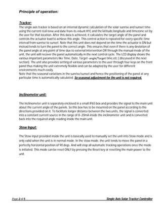 solar tracker manual with wind sensor | PDF