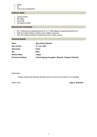 Ajay_dabhade_process_&_development_engineer | PDF