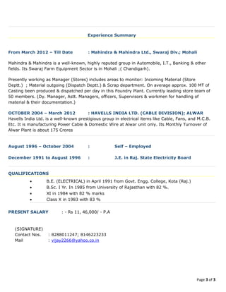 Resume [Feb'2015] Vijay Dhingra | PDF