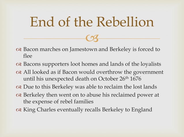7) bacon gçös rebellion and the expansion of slavery | PPT