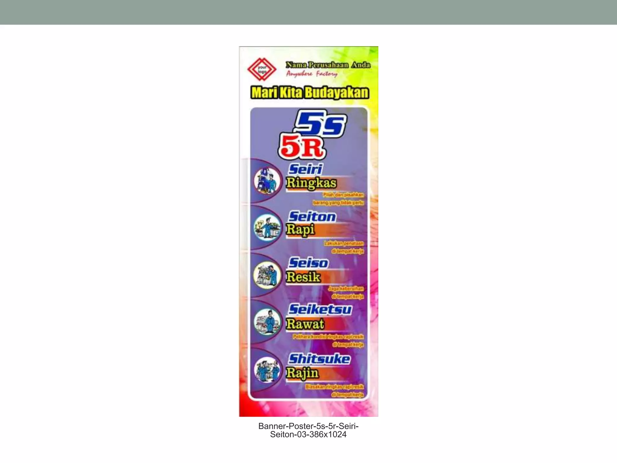 7 banner poster 5s 5r seiri seiton seiso seiketsu shitsuke | PPTX