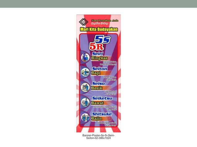 7 banner poster 5s 5r seiri seiton seiso seiketsu shitsuke | PPTX
