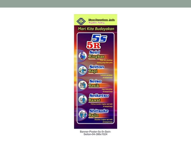7 banner poster 5s 5r seiri seiton seiso seiketsu shitsuke | PPTX