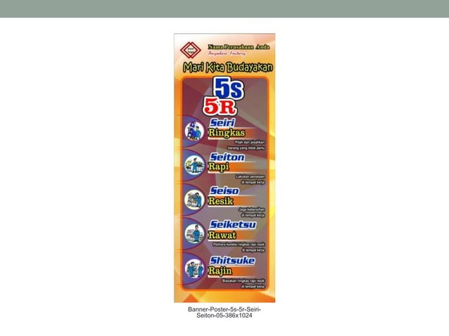 7 banner poster 5s 5r seiri seiton seiso seiketsu shitsuke