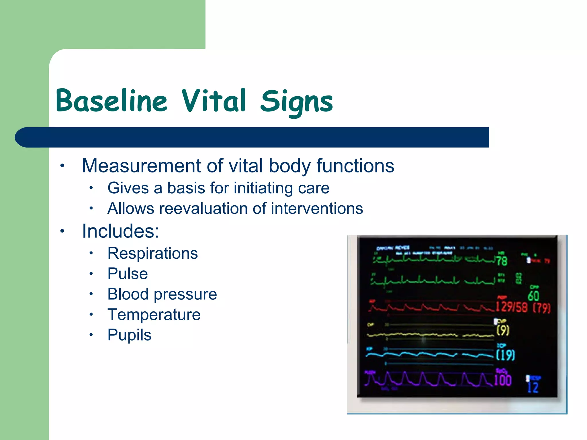 7)Baseline Vital Signs And Sample History | PPT