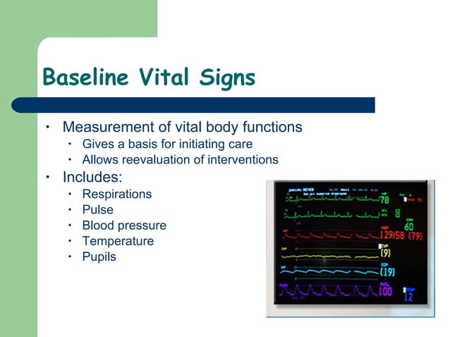 7)Baseline Vital Signs And Sample History | PPT