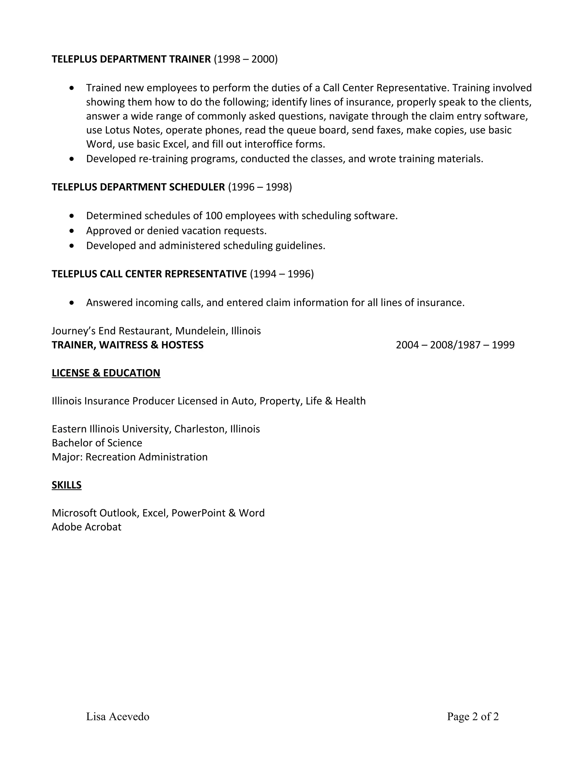 Lisa Acevedo resume for LINKEDIN | DOC