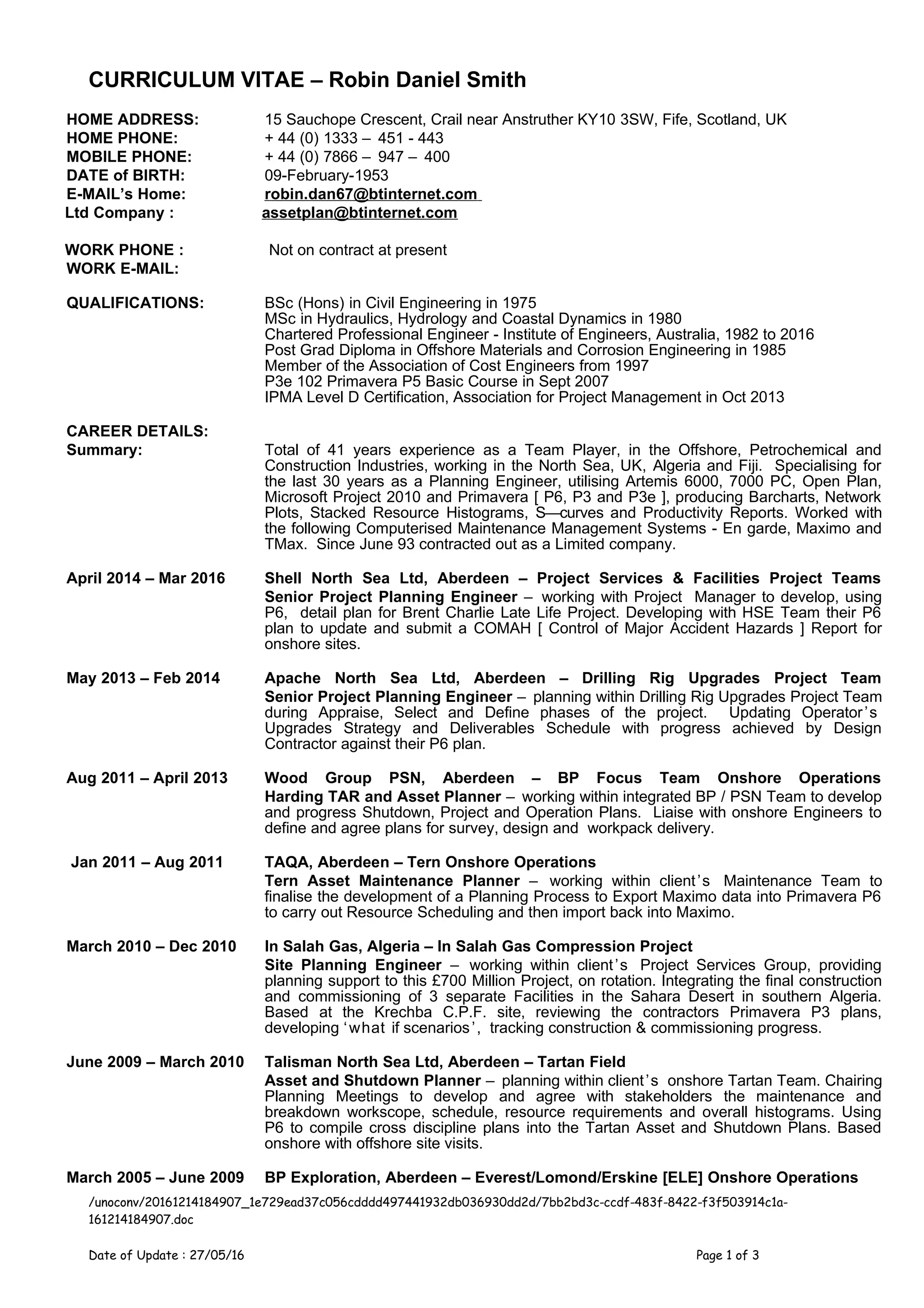 RDS as at 160527 | DOC