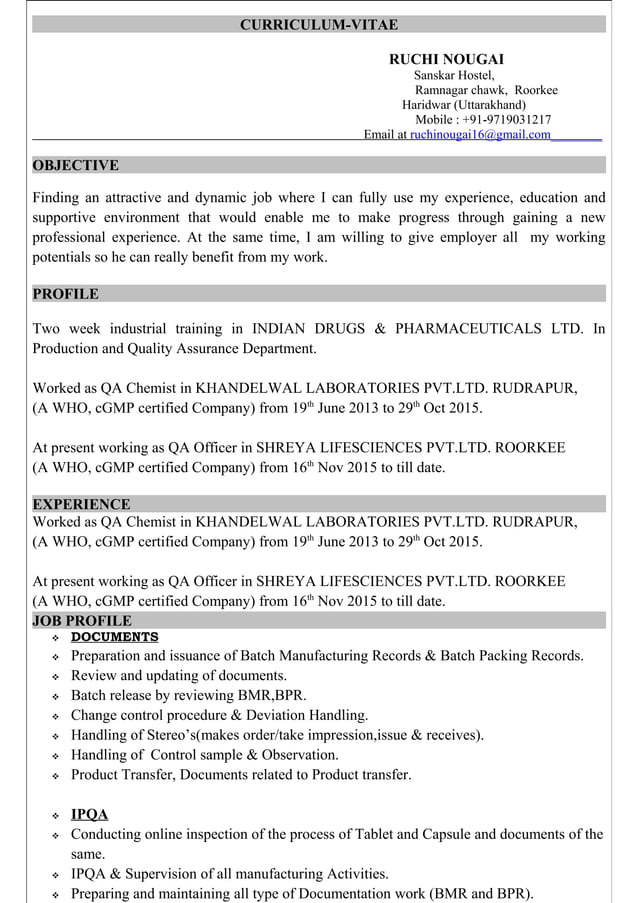 RUCHI RESUME | DOC