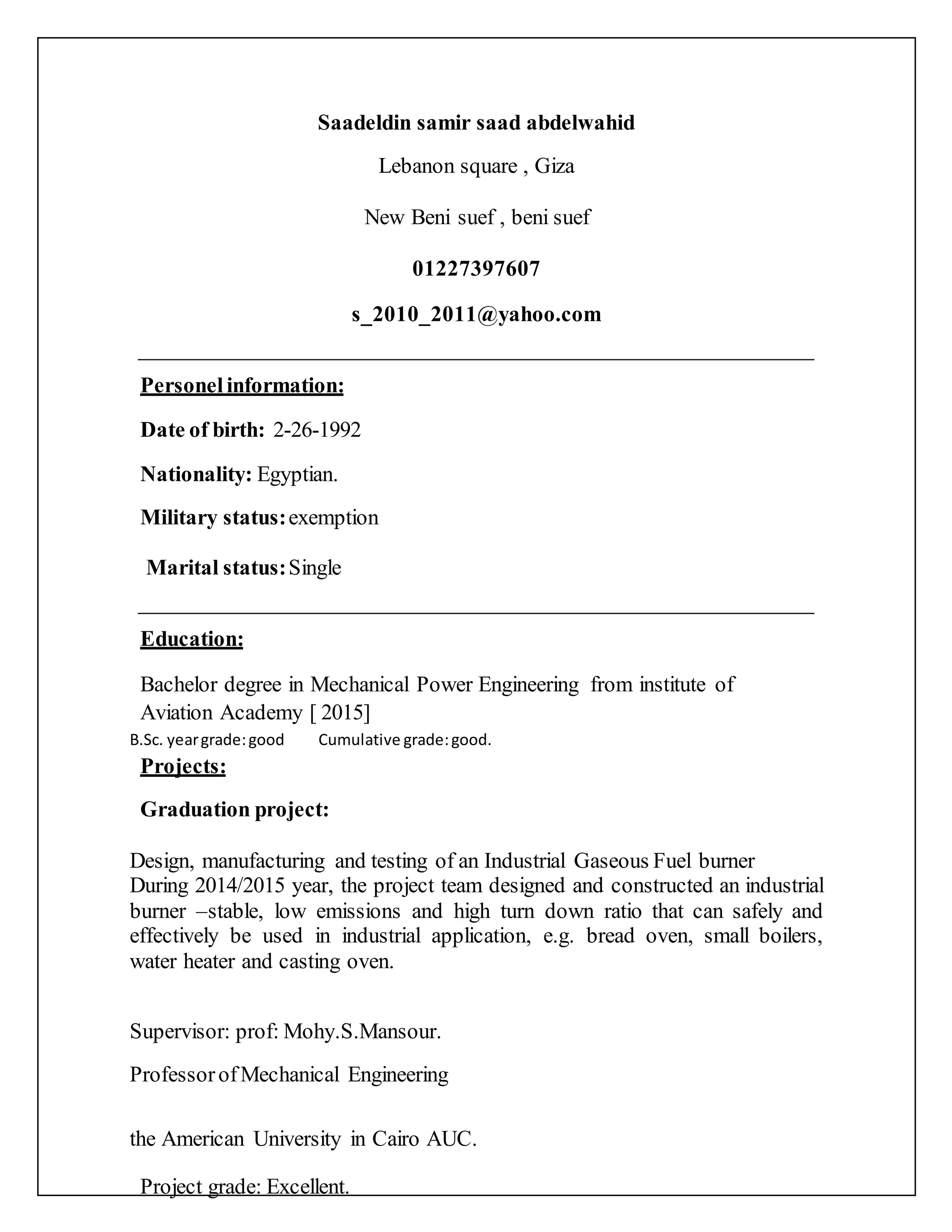 saad samir final-cv | PDF