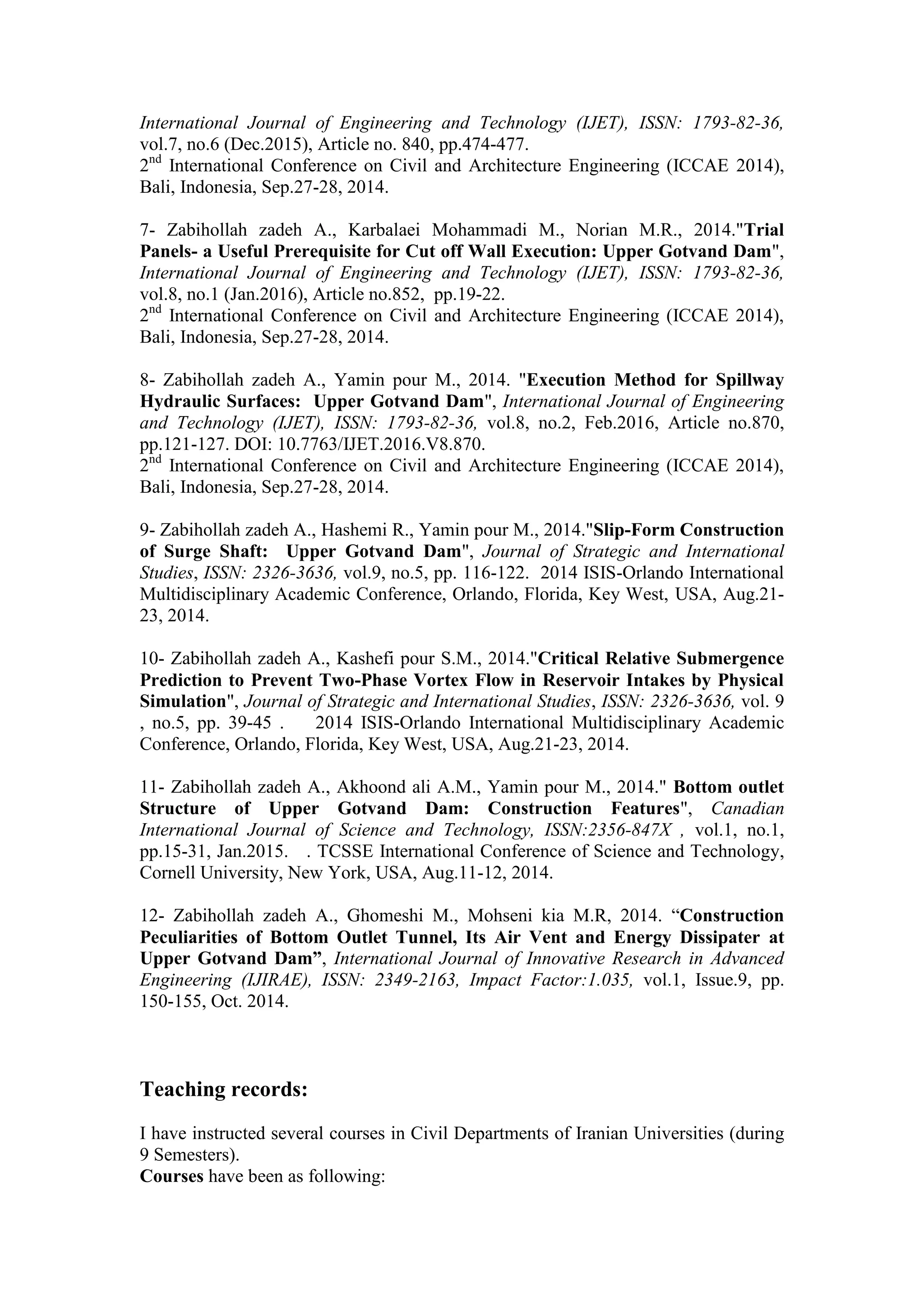 C.V. (Ali Zabihollah zadeh) | PDF