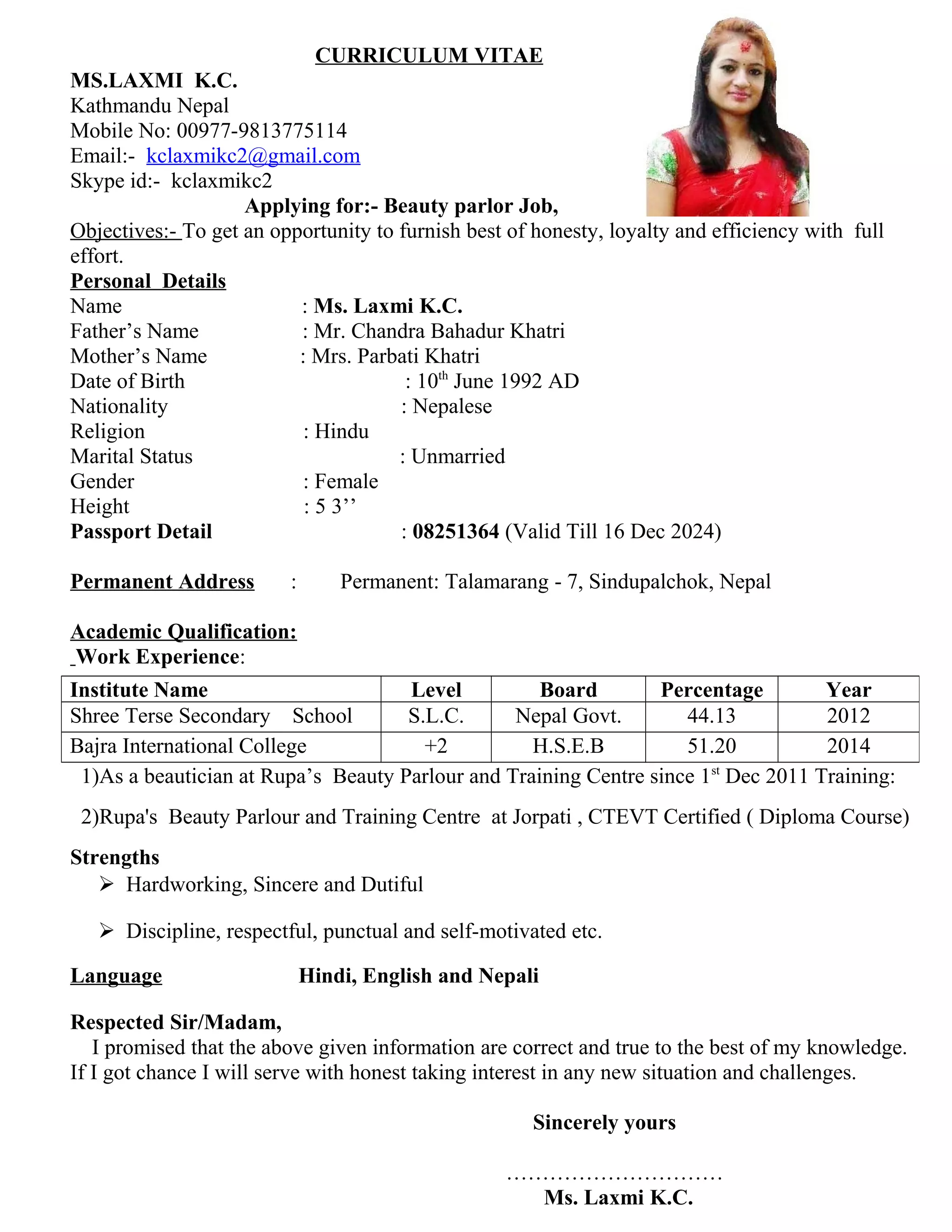 laxmi kc cv | DOC