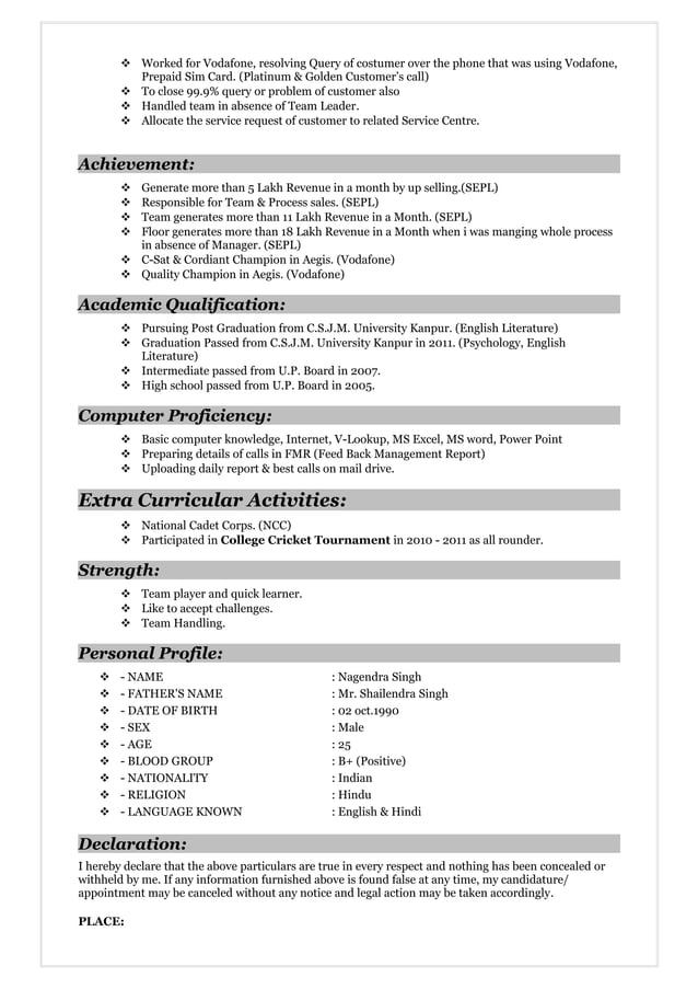 NAGENDRA Resume 2 (5) | DOC | Business | Business and Finance